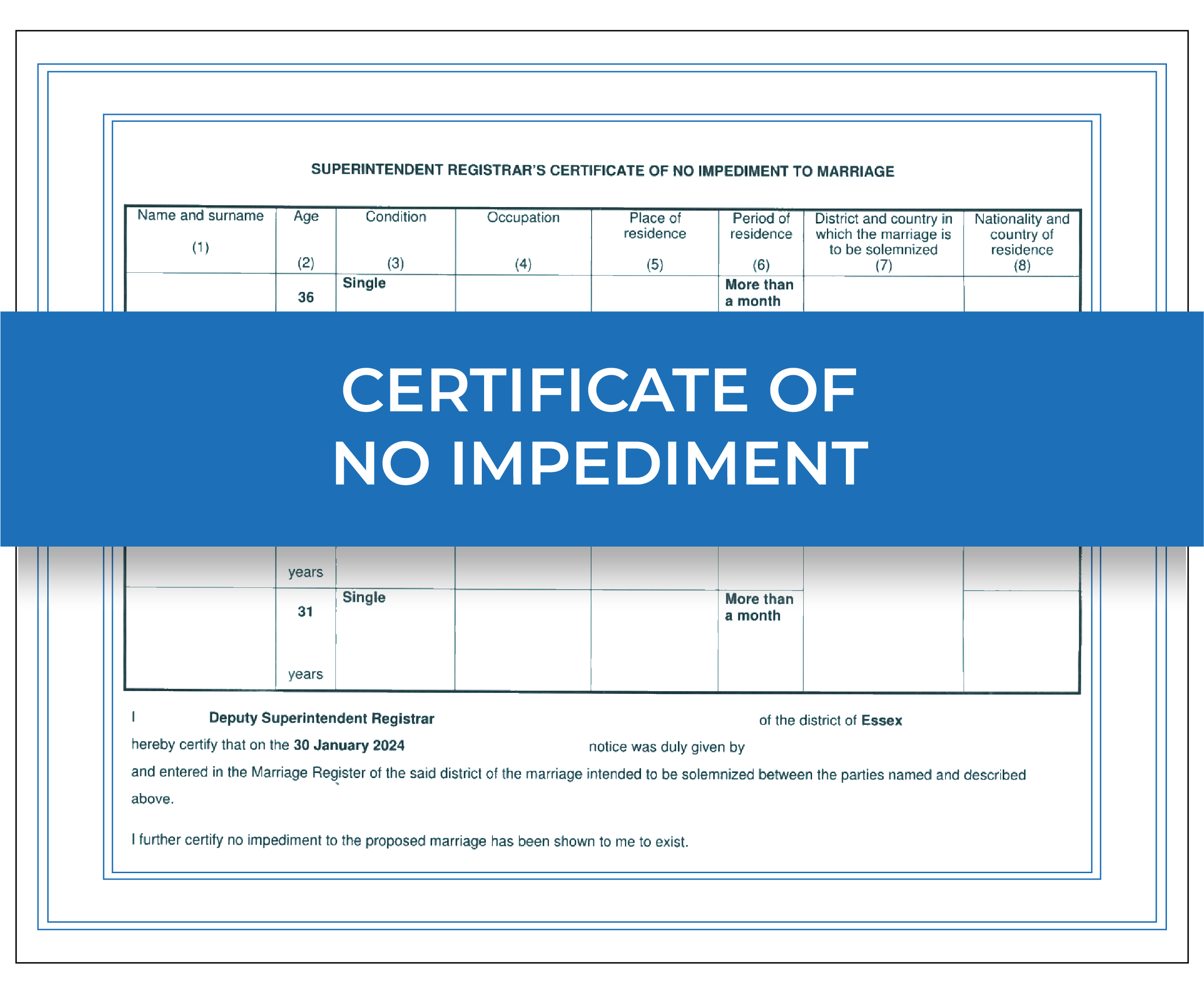 Certificate of No Impediment Apostille | Fast UK Service – 1st Apostille