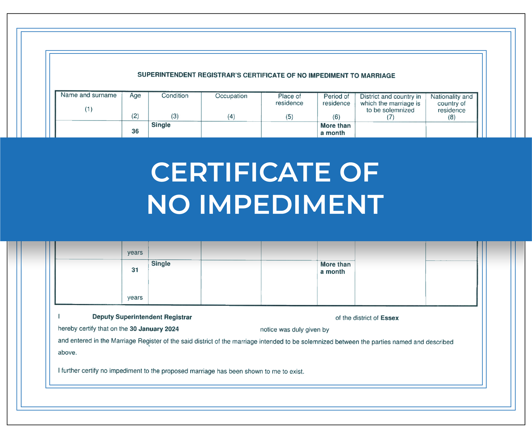 Certificate of No Impediment Apostille | Fast UK Service – 1st Apostille